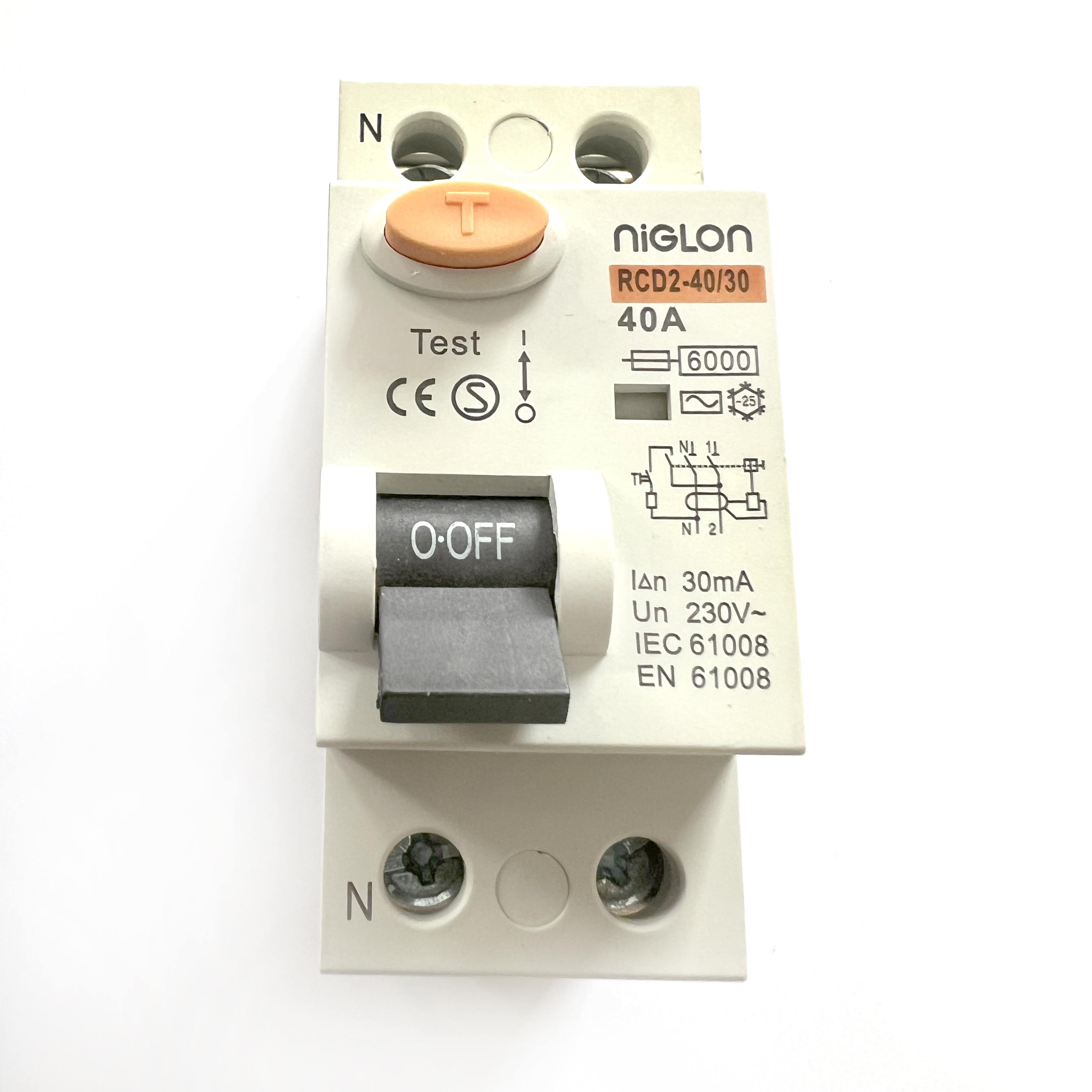 Residual Current Devices: Niglon RCD2-40/30 40A 40 Amp 30mA RCD 2 ...